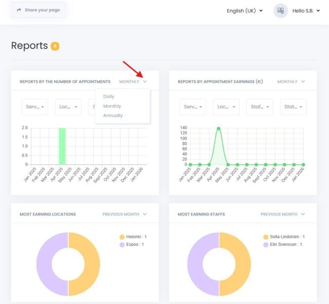 Reports & Analytics in Book24Seven | Track Appointments, Revenue, and ...